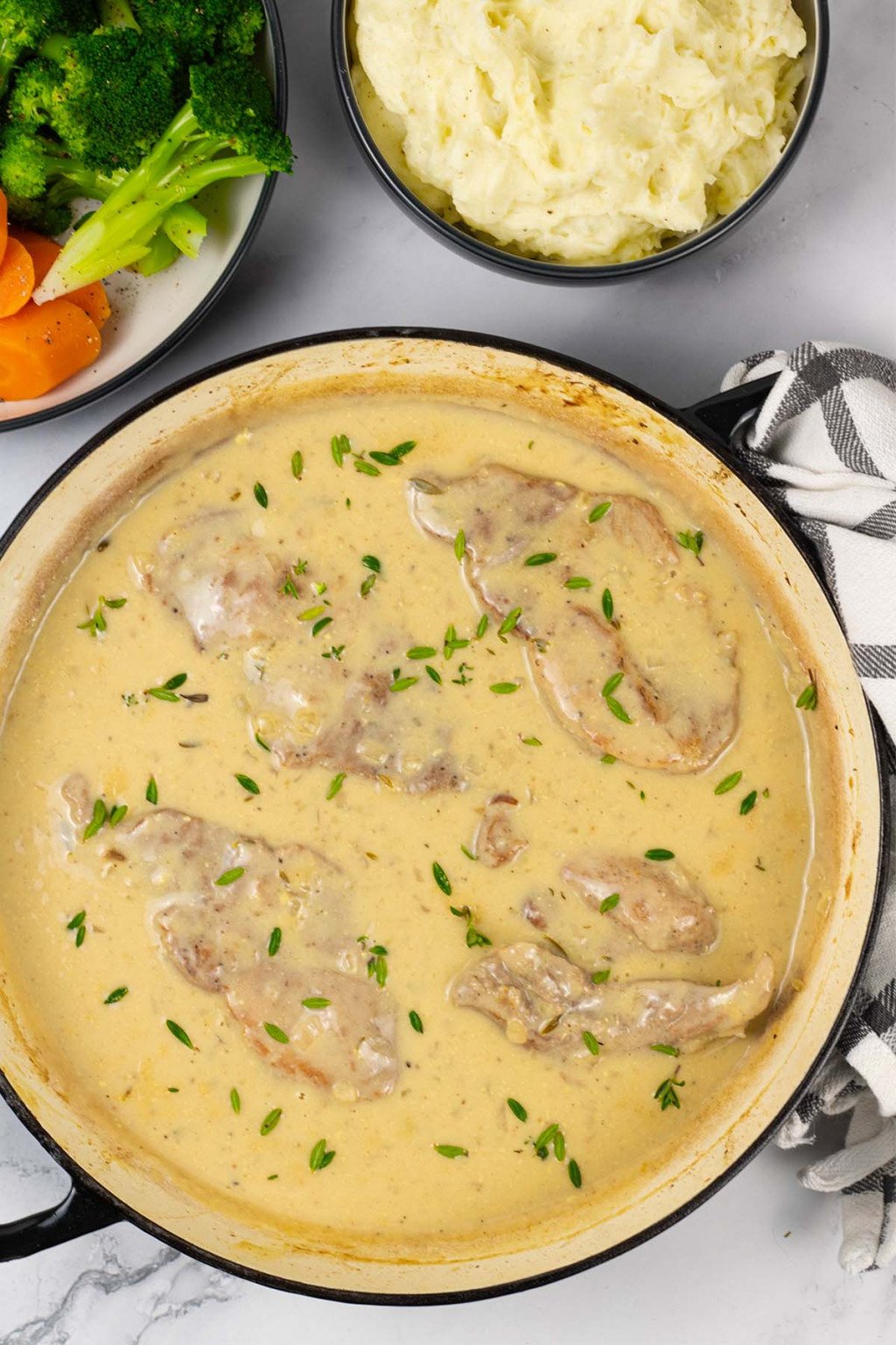 Braised Pork Steaks with Mustard Cream Sauce - Felly Bull