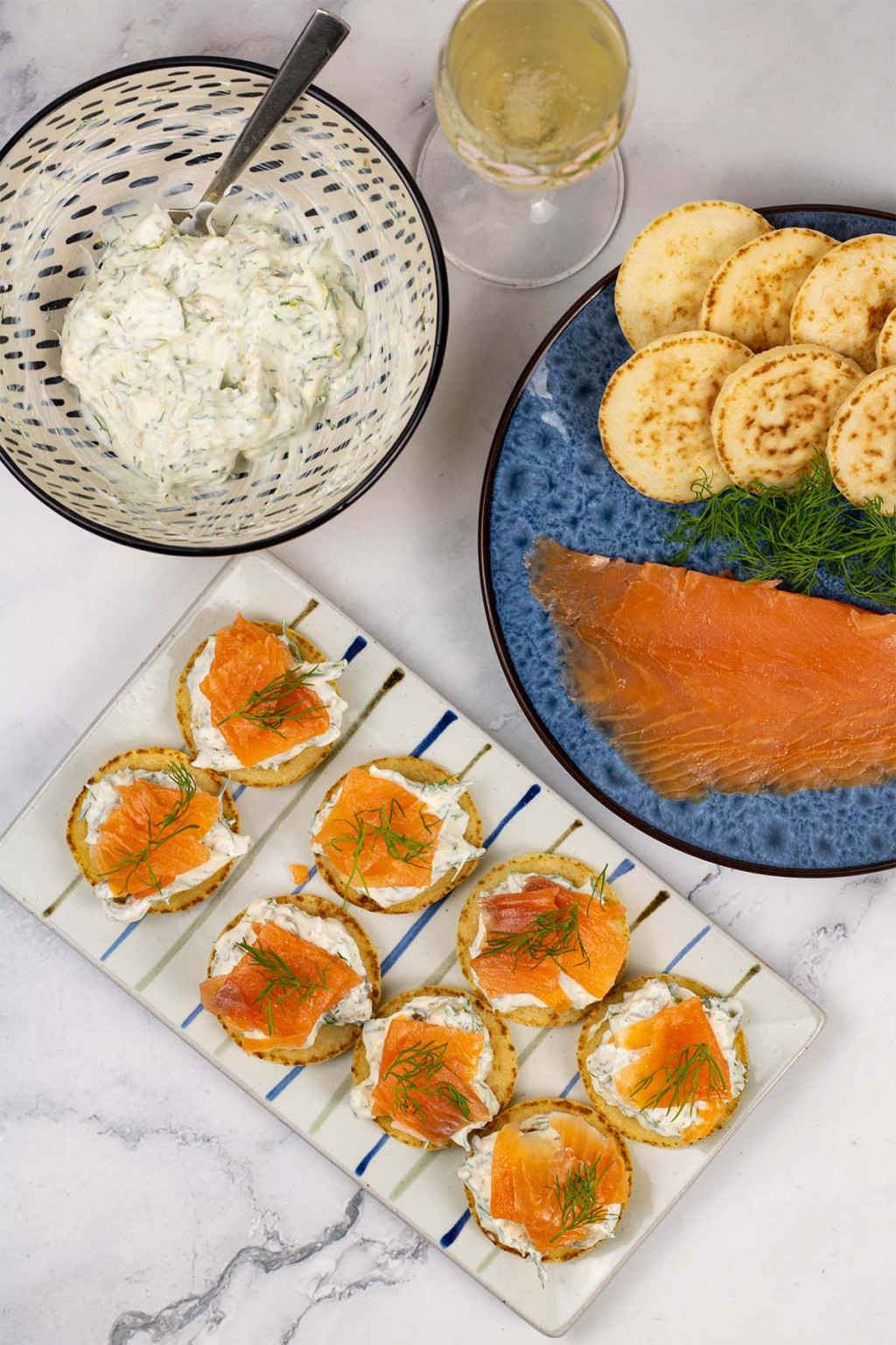 Smoked Salmon and Lemon Caper Cream Cheese Blinis - Felly Bull